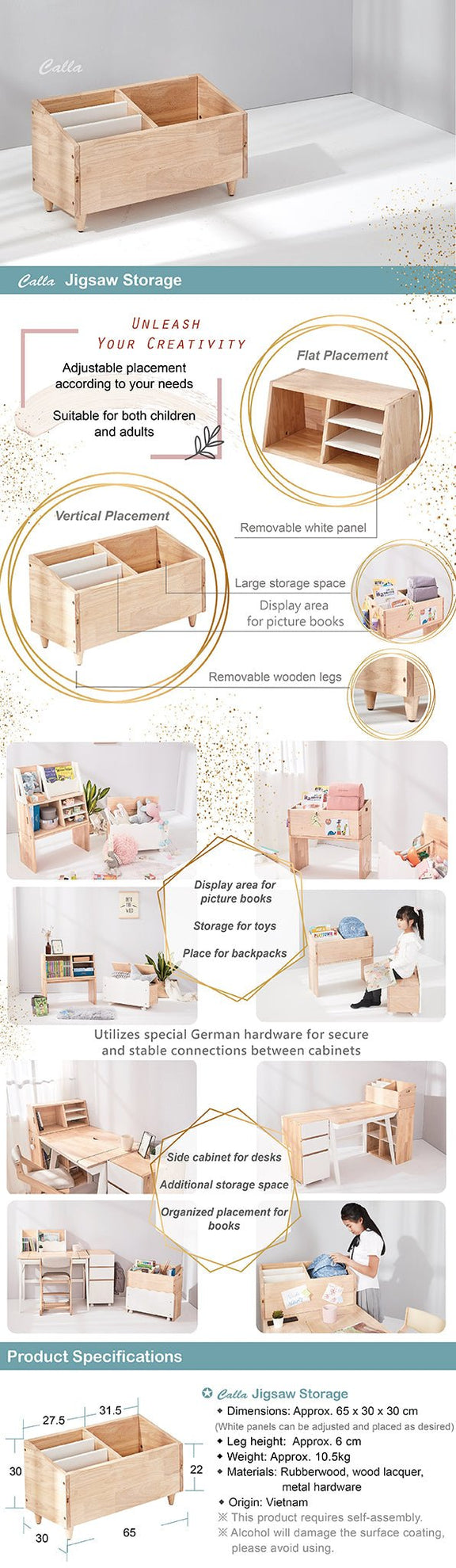 Calla Flip Ladder Jigsaw Storage | Stylish & Practical – MesaSilla USA